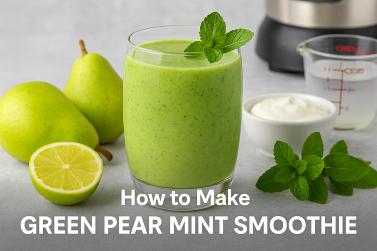 How To Make A Refreshing & Powerful Green Pear Mint Smoothie (Full ...